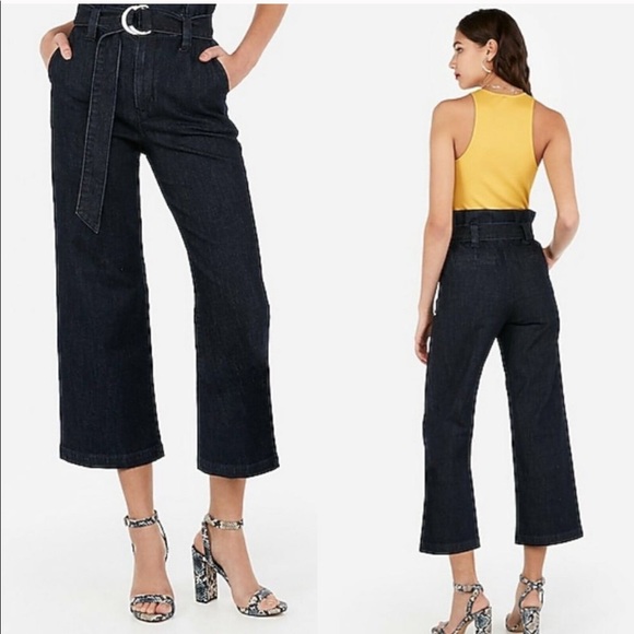 Express | Jeans | Nwt Express Cropped Wide Leg Super High Rise Jeans ...